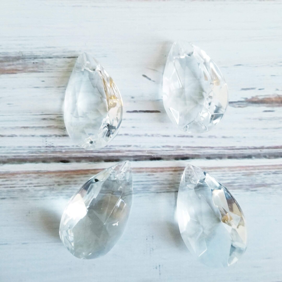 Large Chandelier Crystals 4 Pack, Replacement Vintage Chandeliers - Etsy