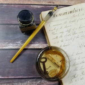 Vintage Glass Paperweight Virgin Gold, Key & Glass Vial, Dark Academia ...