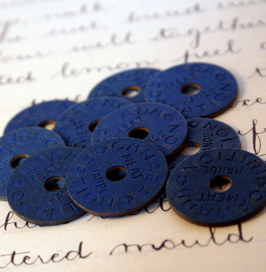 4 Canadian Viande Meat Ration Tokens, Antique World War Ii,vintage ...