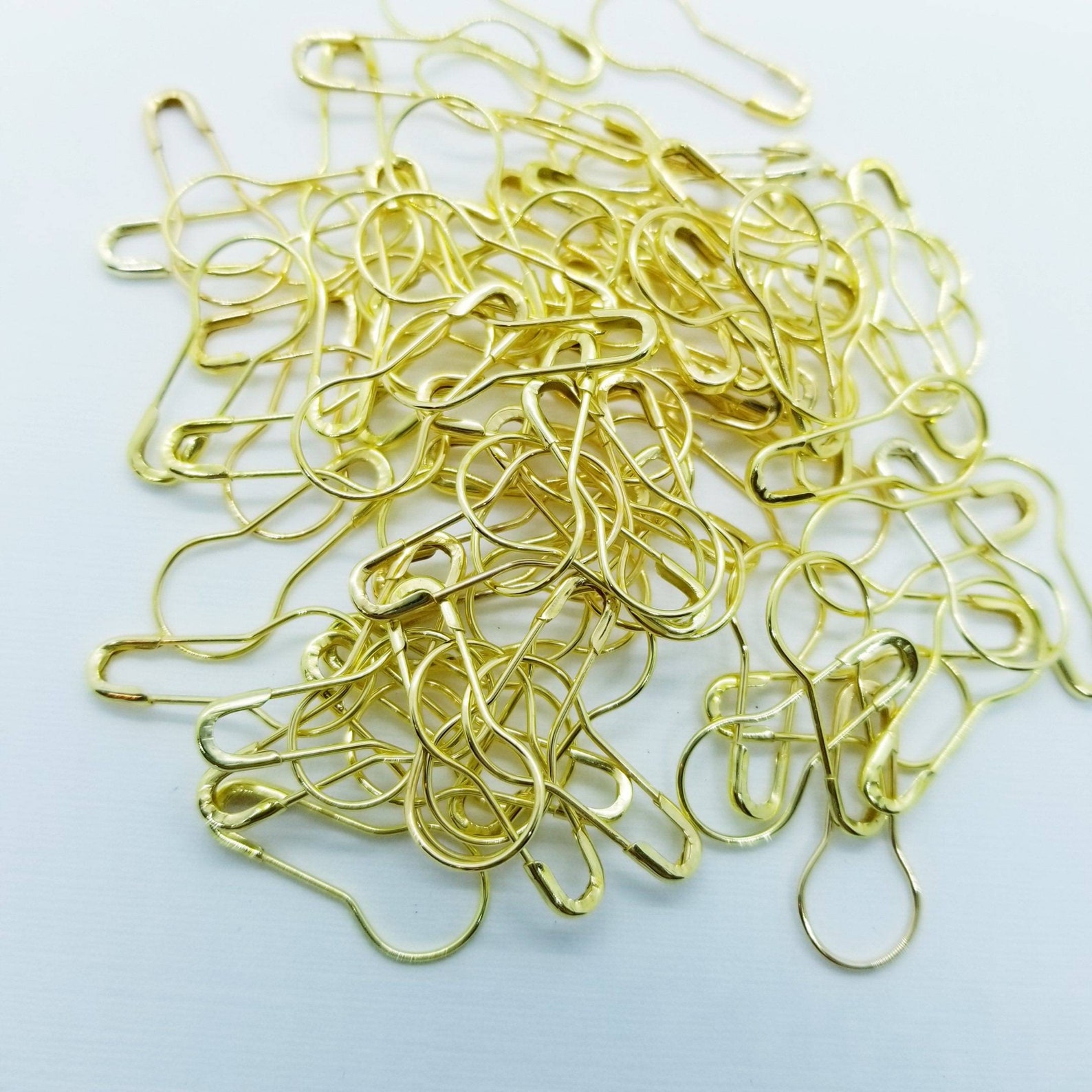 100 Gold Gourd Style Pins No Loop Gold Safety Pins - Etsy