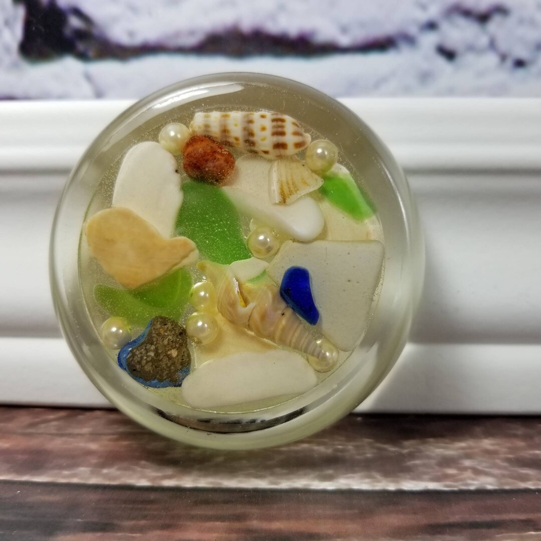 Vintage Beachcomber Glass Paperweight: Mexican Shells & Beach Glass - Etsy