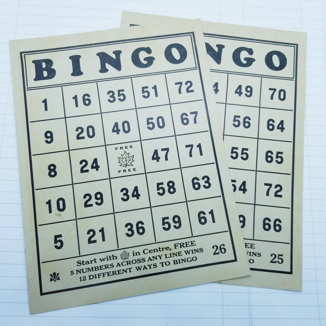Oversized Vintage Brown Bingo Cards- Package of 2 - Etsy