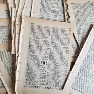 20+ Vintage Dictionary Book Pages- Vintage Assemblage Papers - Etsy