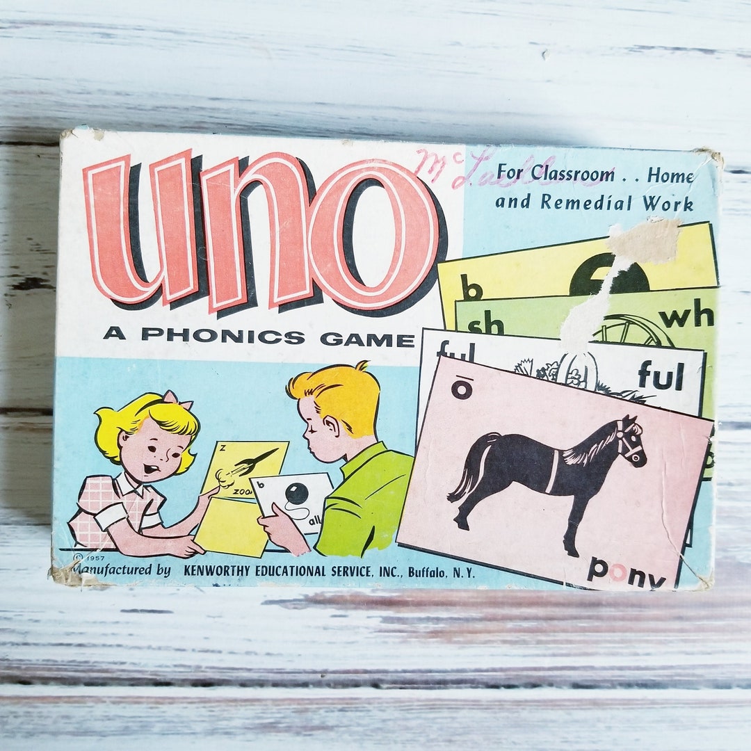Vintage UNO Game Phonics Flash Cards - Etsy