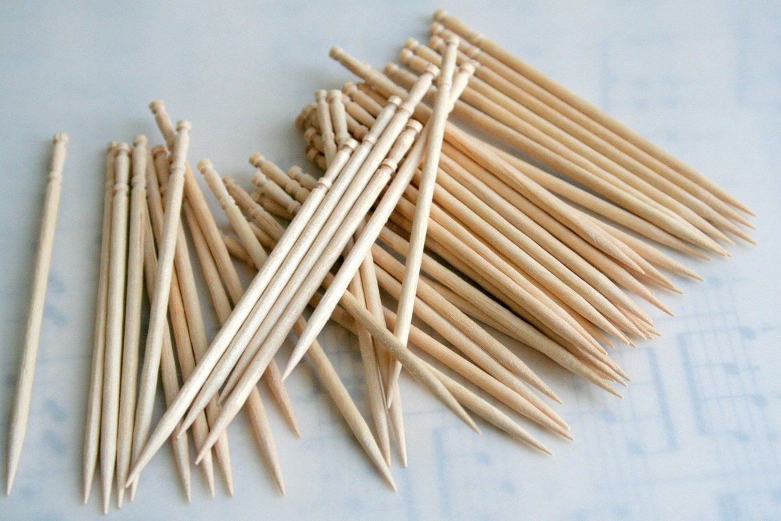 50 Decorative Wooden Toothpicks, Bookbinding, Assemblage, Collage - Etsy UK