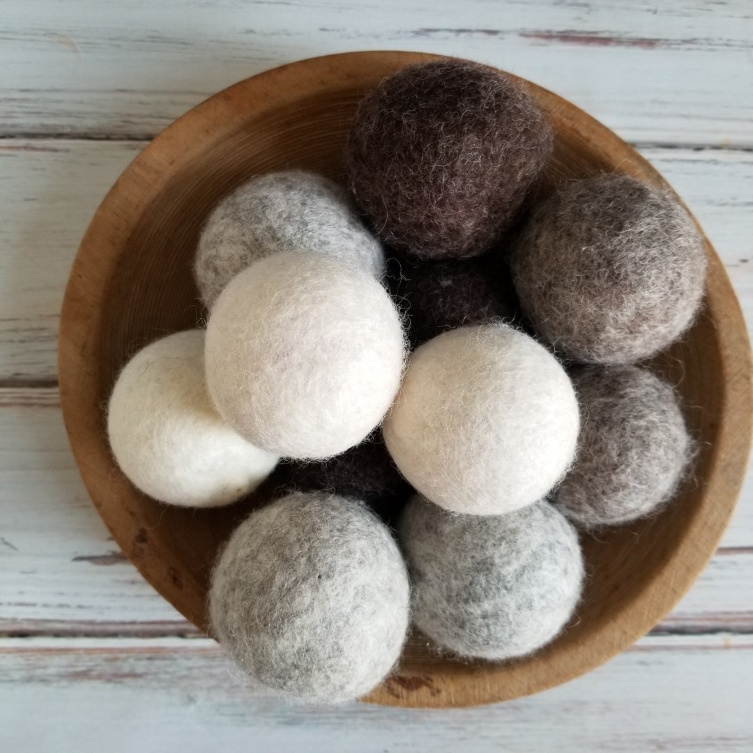 Felted Wool Dryer Balls: Natural Laundry Softener, Set of 3 - Etsy