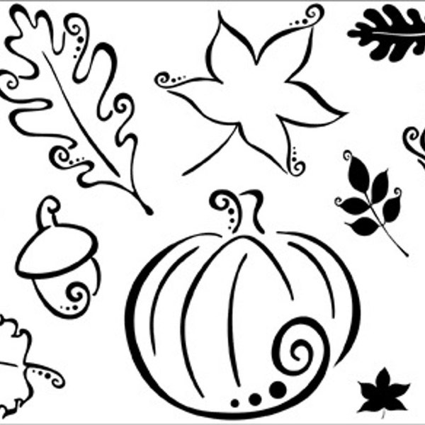 Autumn Rubber Stamp - Etsy