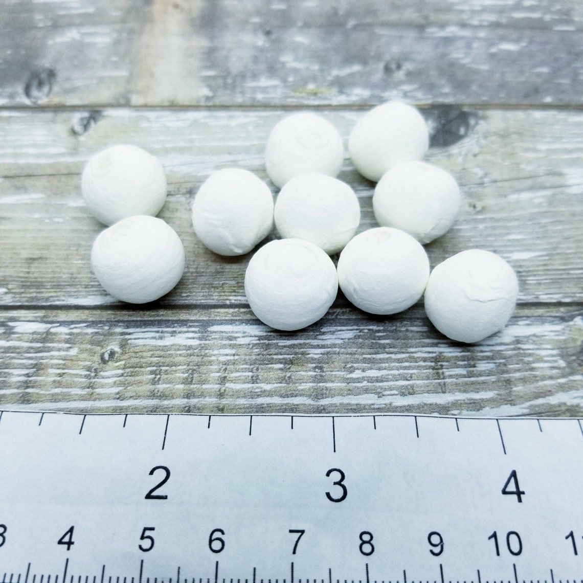 Small Round Balls Spun Cotton- 15 MM - Package of 10-collage Supplies ...