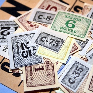 Vintage War Ration Tickets- Set of 30- for Collage, Assemblage - Etsy ...