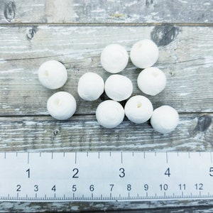 Small Round Balls Spun Cotton- 15 MM - Package of 10-collage Supplies ...