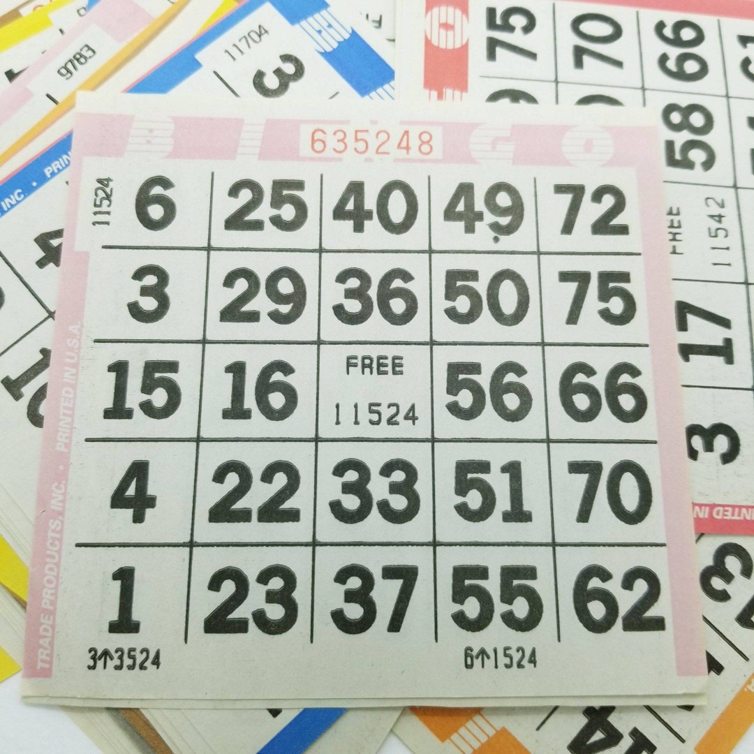 Bingo Papers- Pack of 40+ Collage Papers, Vintage Bingo, Thin Paper - Etsy
