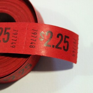 Vintage Red 2.25 Tickets- Package of 50 Loose Tickets, Ephemera, Paper ...