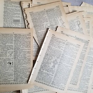 20+ Vintage Dictionary Book Pages- Vintage Assemblage Papers - Etsy