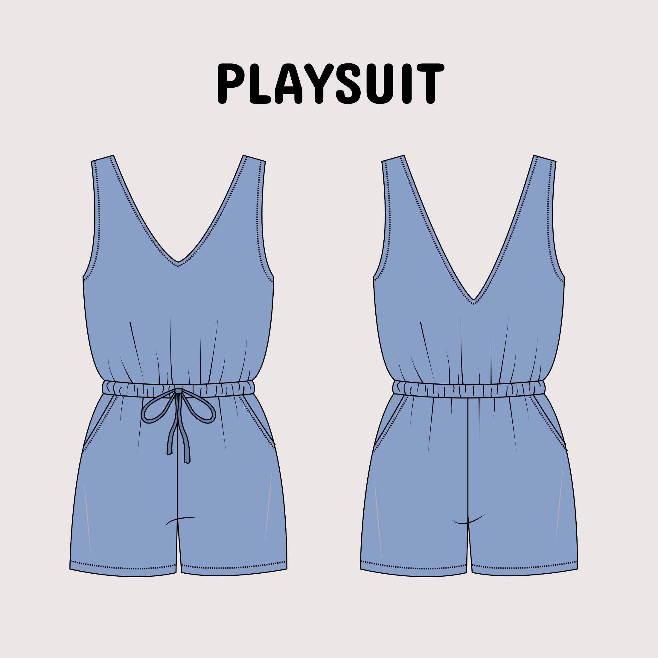 Women Romper Sewing Dress Pattern - Beginner Playsuit Summer Dress ...