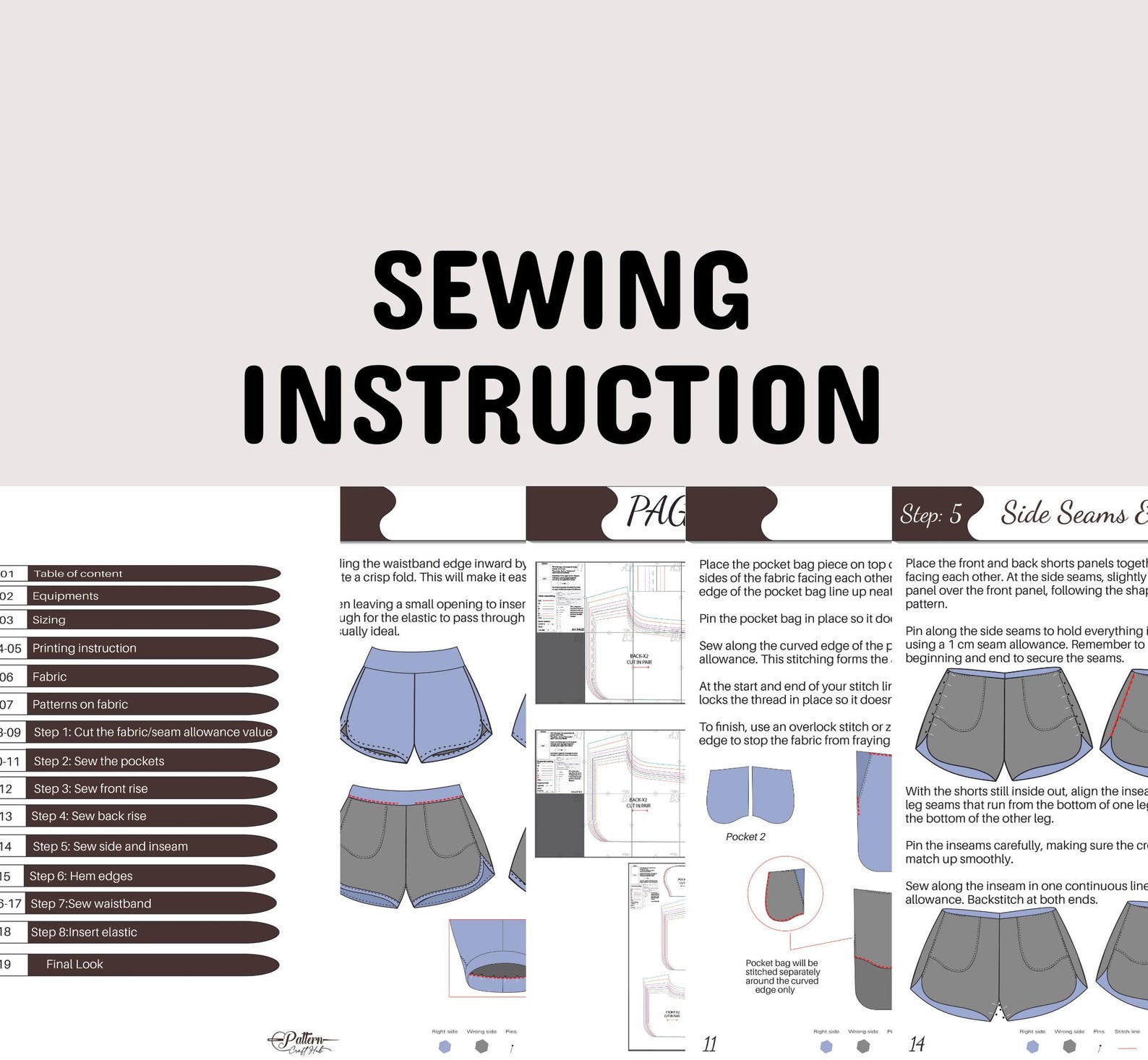Shorts Sewing Pattern Gym Shorts Sewing Pattern, Elastic Boxer Shorts ...