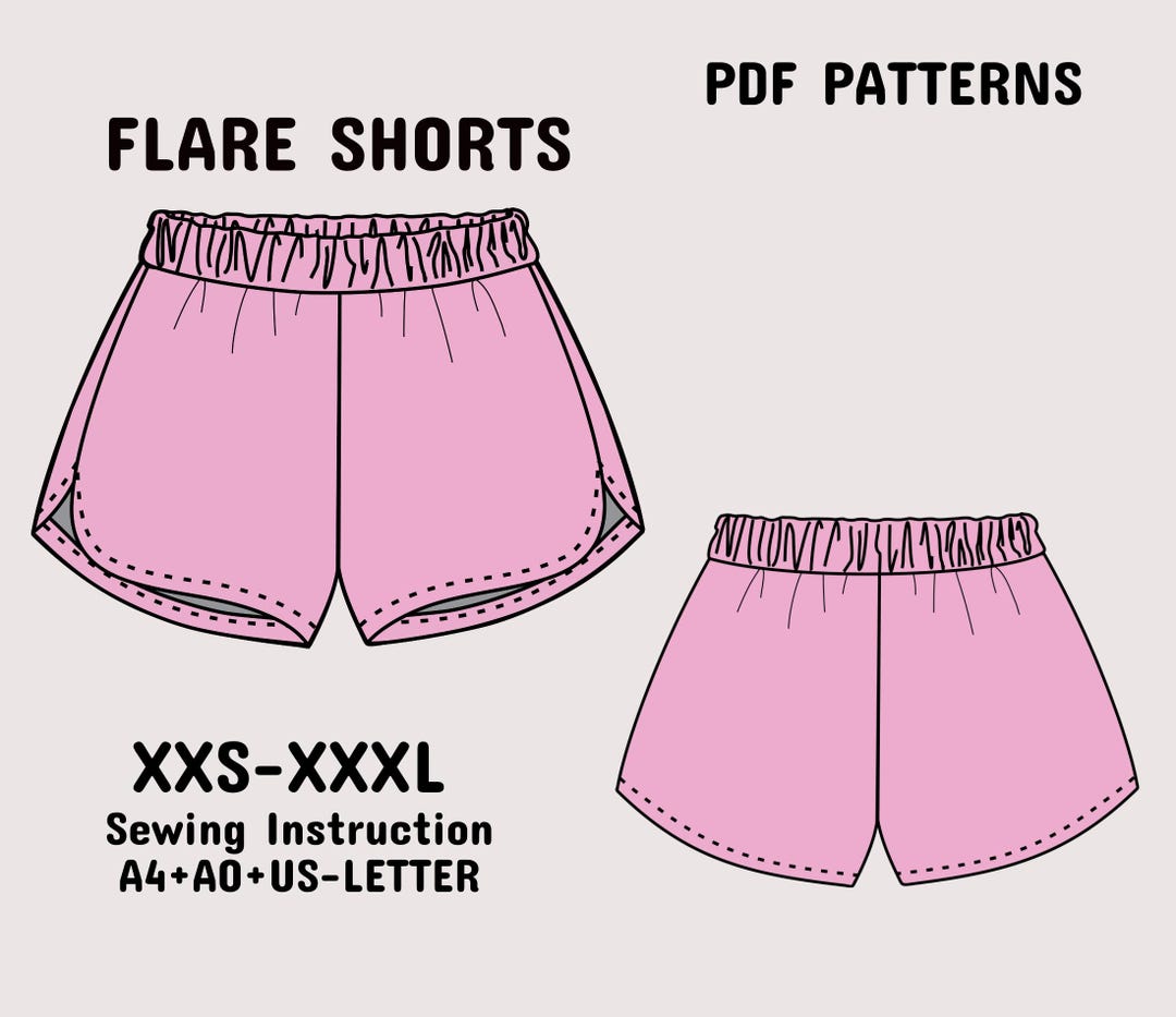 Shorts Sewing Pattern Gym Shorts Sewing Pattern, Elastic Boxer Shorts ...