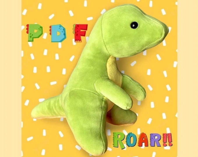 Dinosaur Plushie Pattern, PDF Sewing Pattern, T-rex Sewing Pattern ...