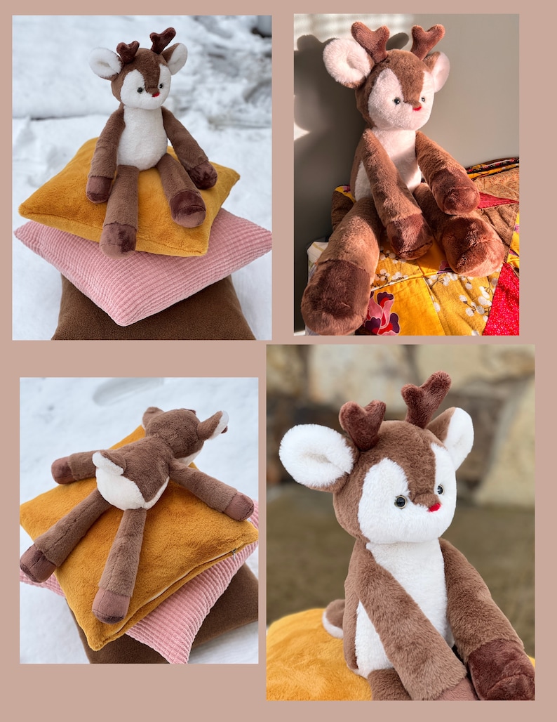 Rain Deer Plushie Sewing Pattern Photo Tutorial, Deer Stuffed Animal ...