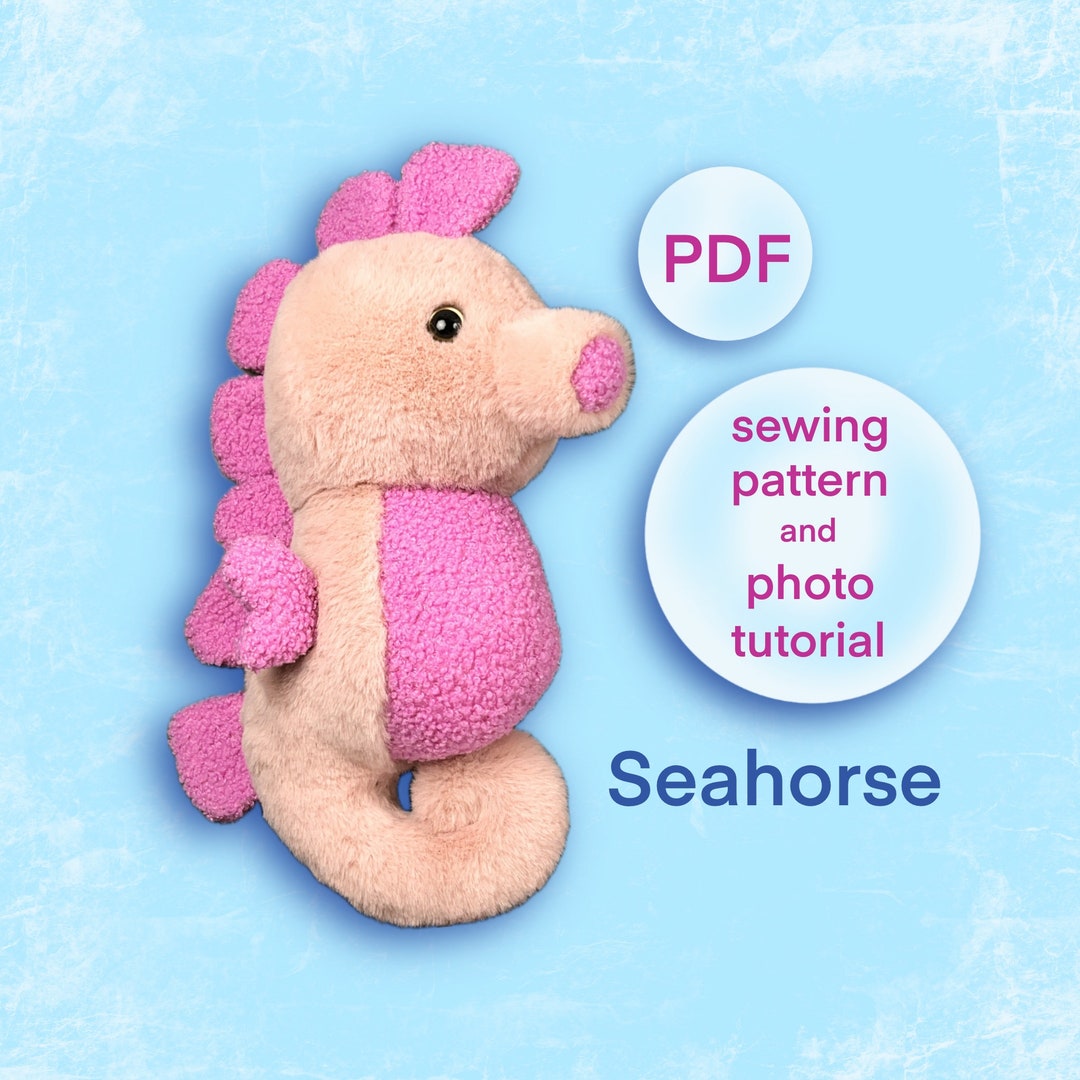 Seahorse Plushie Sewing Pattern Photo Tutorial, Seahorse Stuffed Animal ...