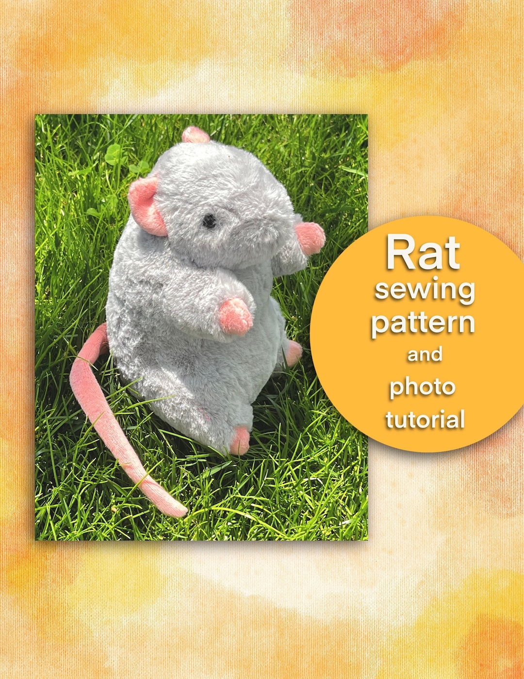 Rat Plushie Sewing Pattern Photo Tutorial, Mouse Stuffed Animal PDF ...