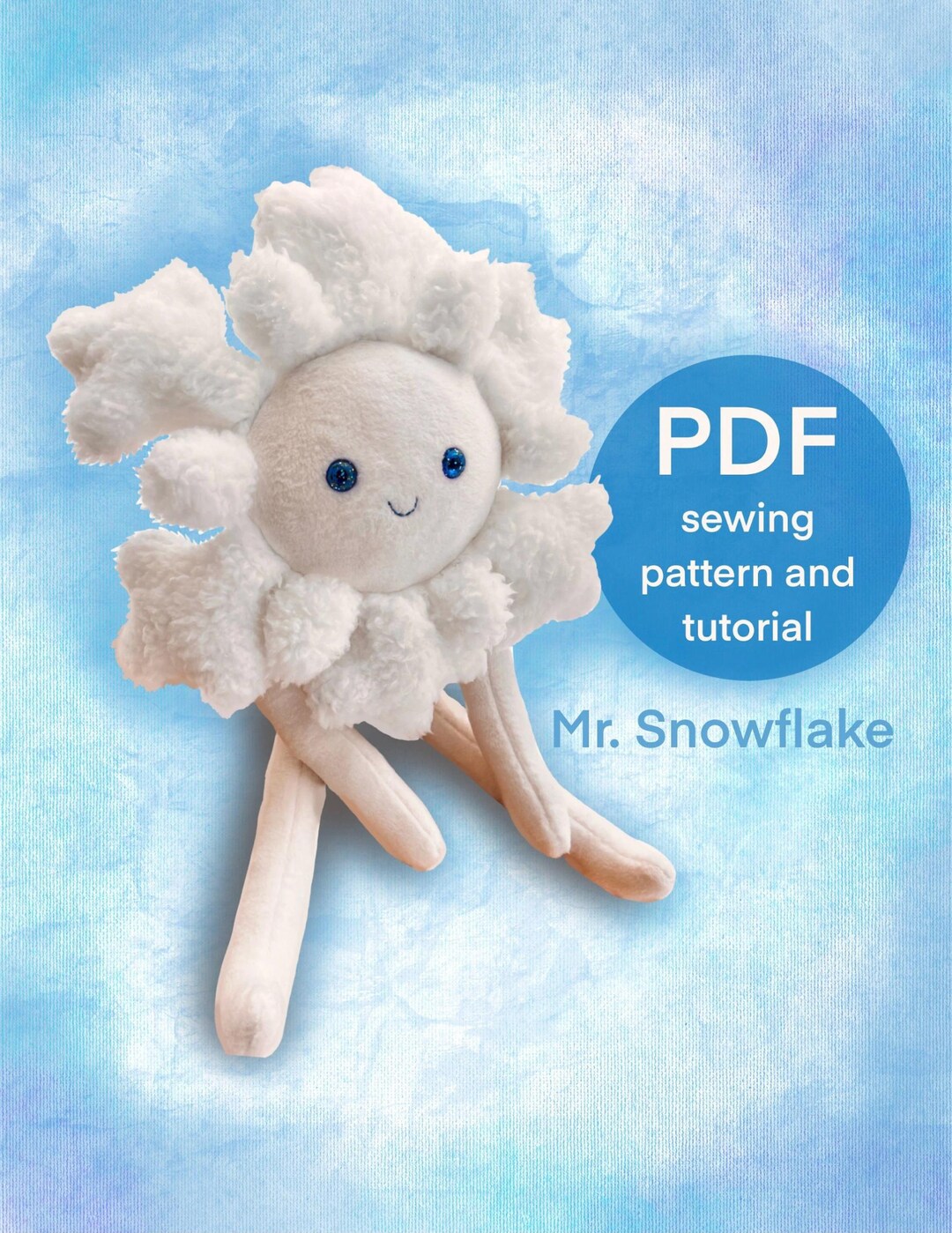 Snowflake Plushie Toy Sewing Pattern Photo Tutorial, Christmas Plushy ...