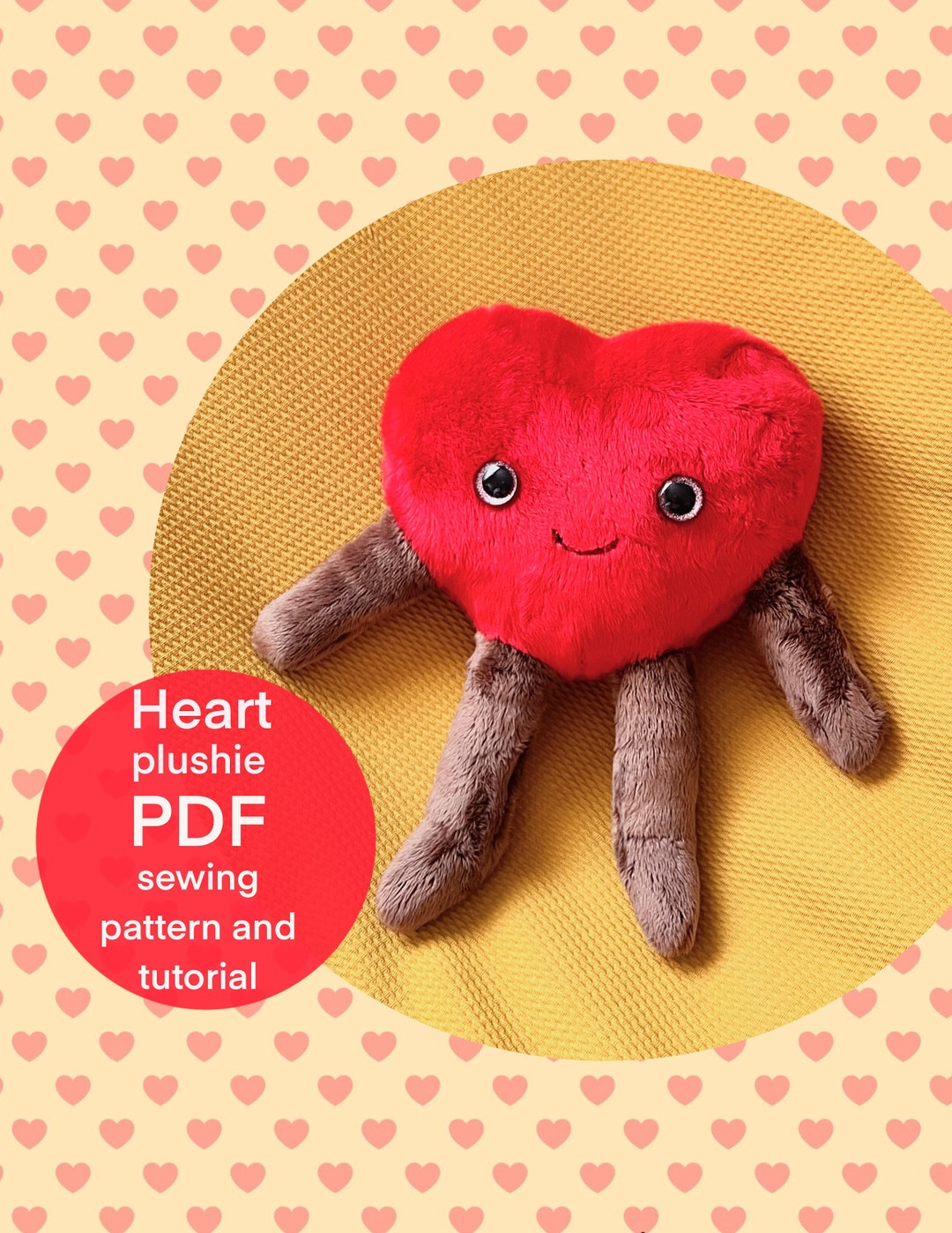 Heart Plushie Sewing Pattern Photo Tutorial, Stuffed Heart Valentines ...