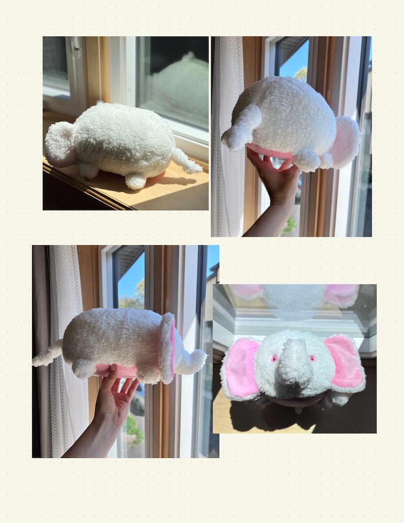 Elephant Plushie Sewing Pattern Photo Tutorial, Elephant Stuffed Animal ...