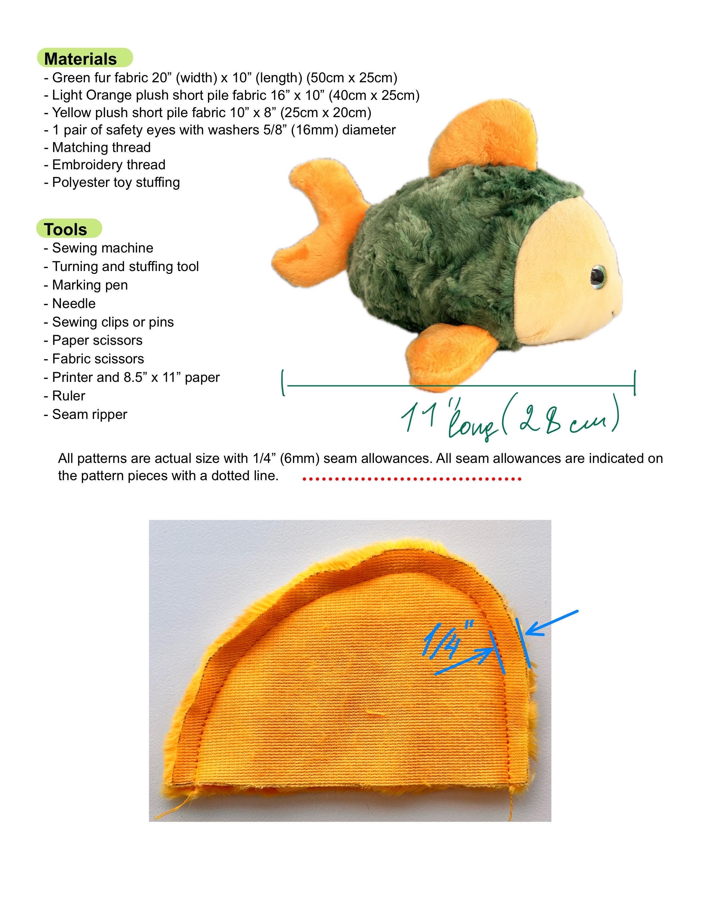 Fish Plushie Sewing Pattern Photo Tutorial, Fish Stuffed Animal PDF ...