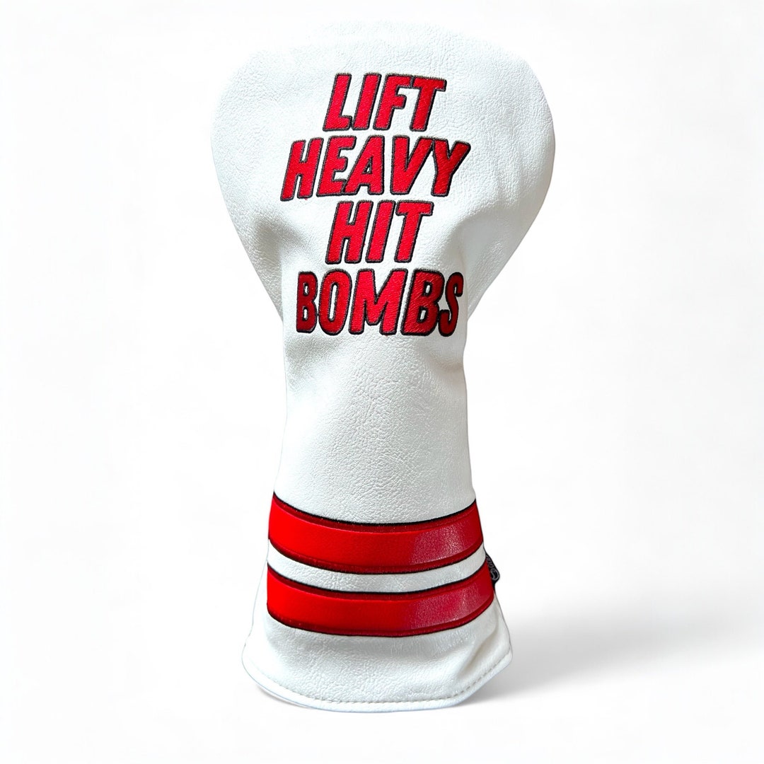 Lift Heavy, Hit Bombs Faux Leather Driver Head Cover, Golf Gift ...