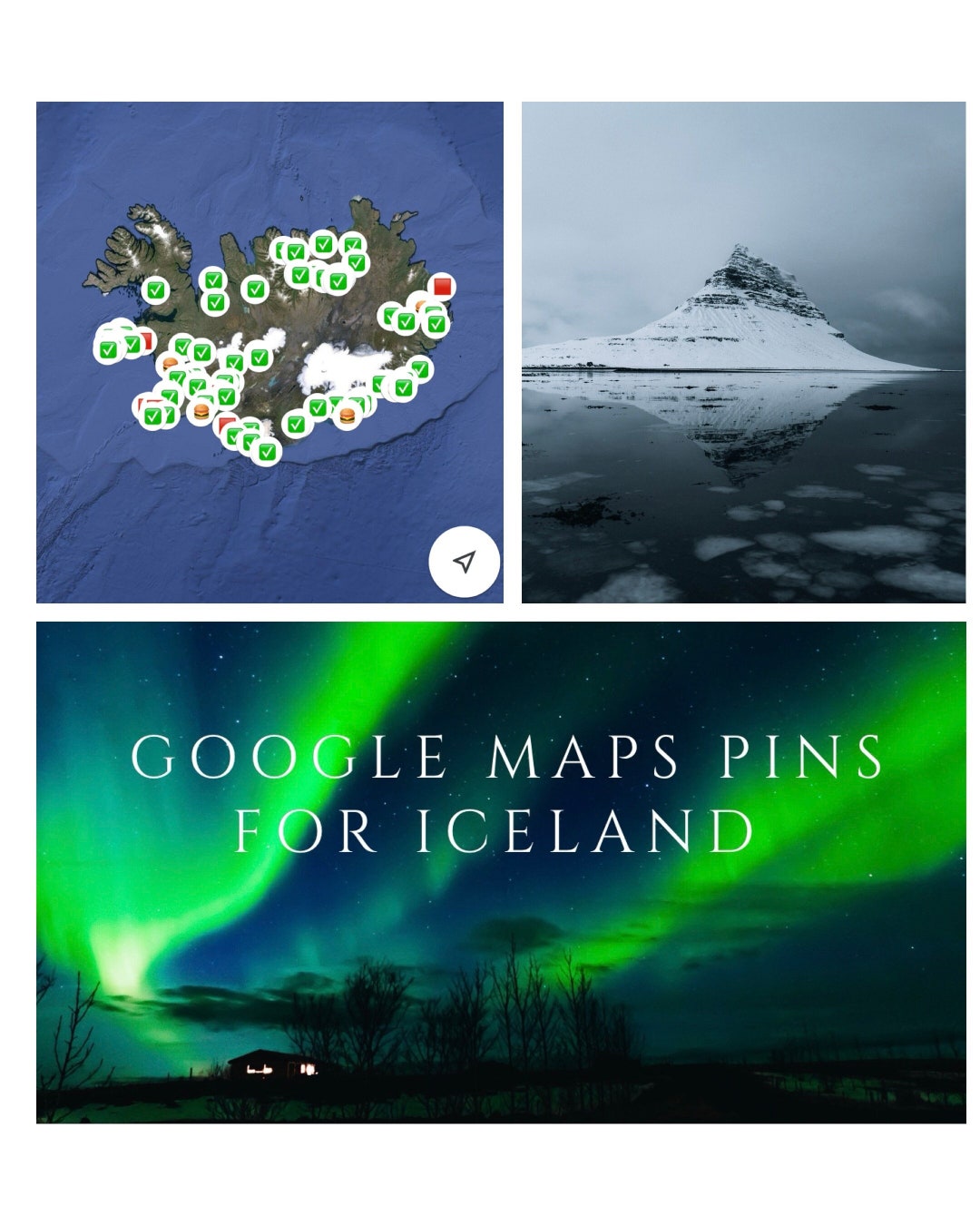 Iceland Google Maps Pins for a 1-2 Weeks Roadtrip Summer/winter. Ring ...