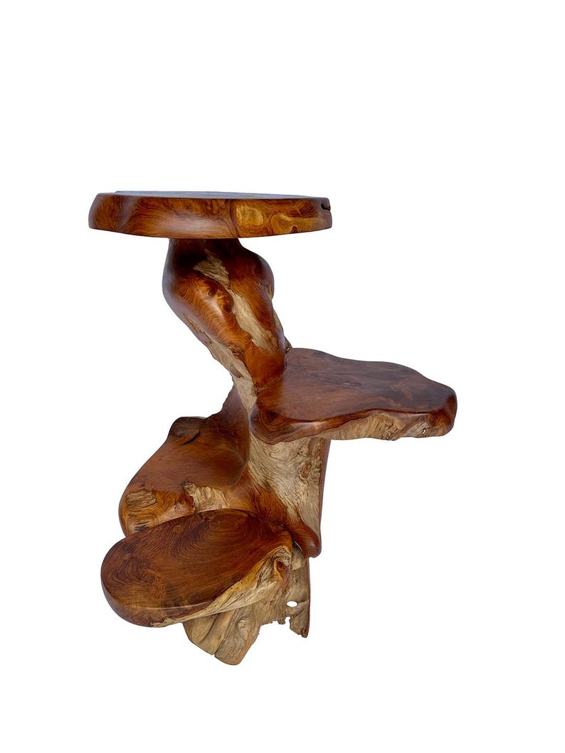 30" Natural Teak Root Plant Stand - Etsy
