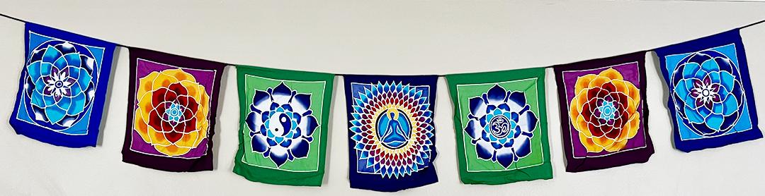 Batik Dyed Flags With Lotus Mandala Designs - Etsy