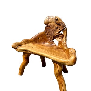 Small Teak Wood Carved Elephant Chair From Asia-teak - Etsy