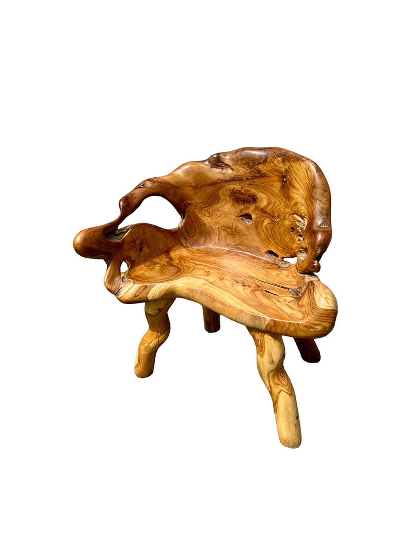 Organic Shape Teak Accent Chair From Asia-teak - Etsy