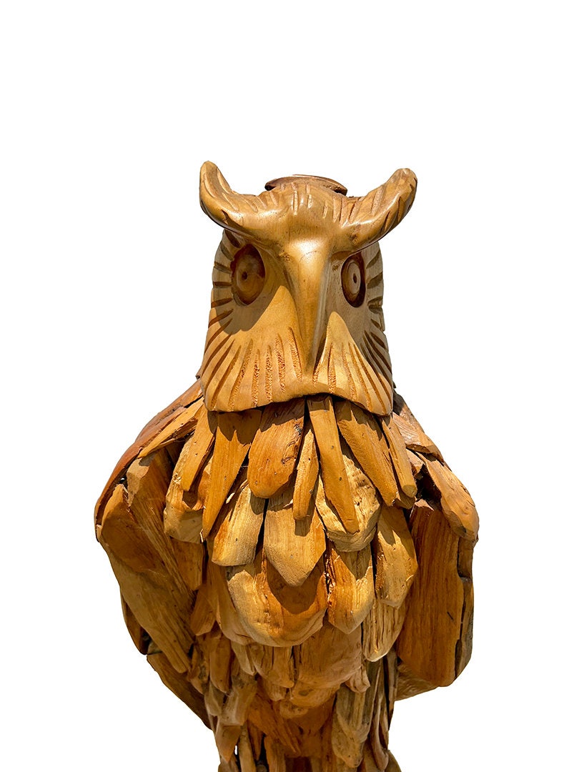 Large Teak Owl Garden Statue for Garden or Home - Etsy