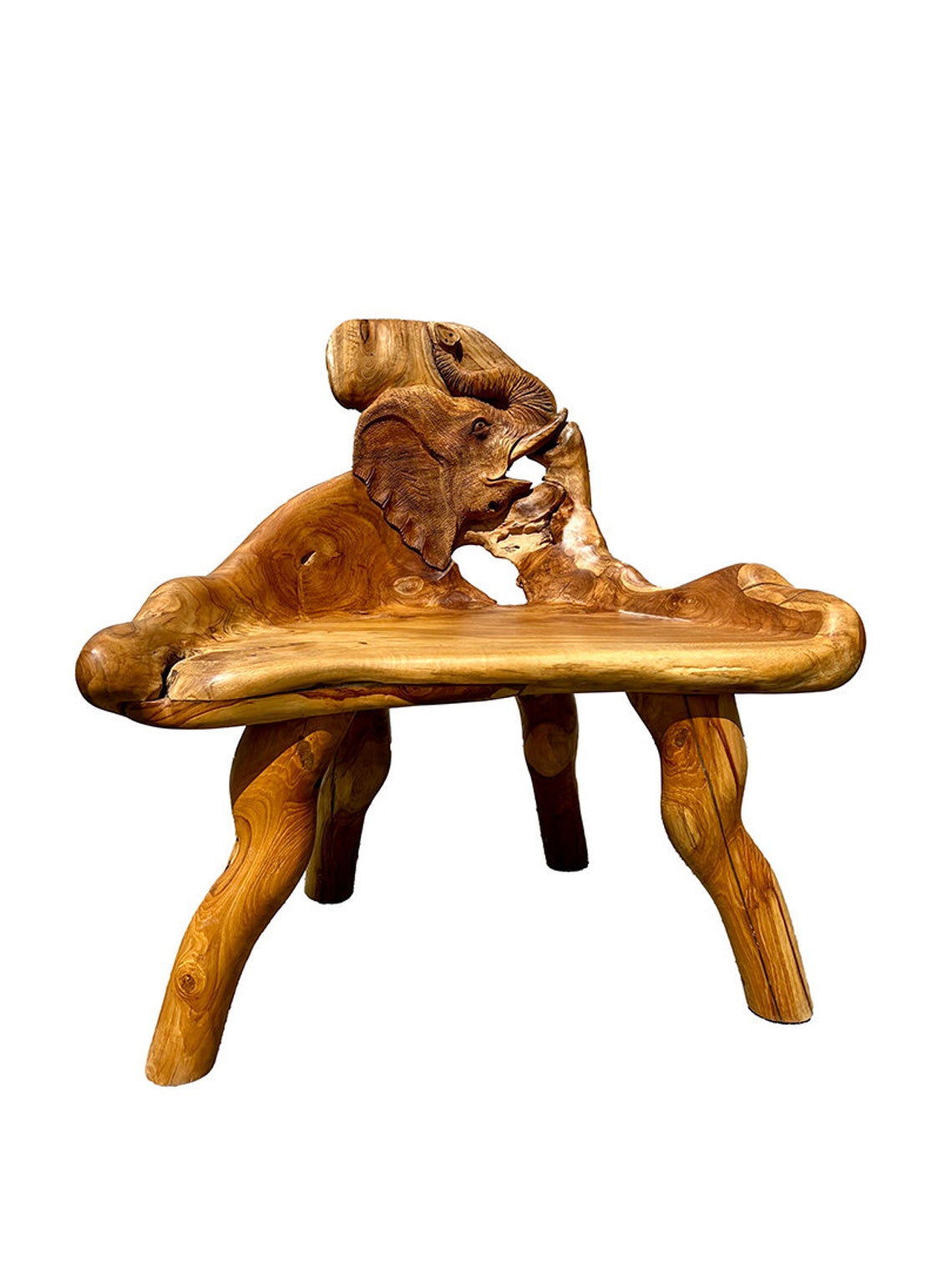Small Teak Wood Carved Elephant Chair From Asia-teak - Etsy