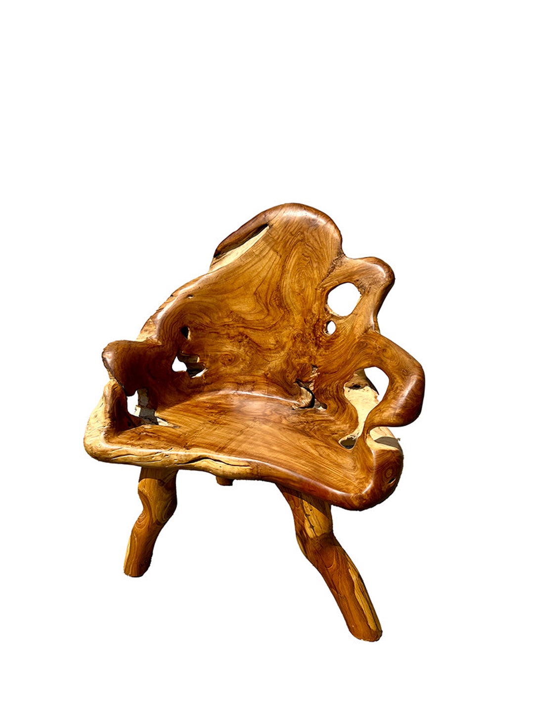 High-back Teak Root Chair From Asia-teak - Etsy