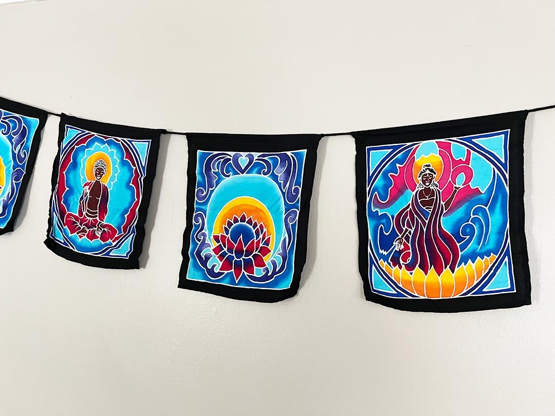 Batik Dyed Flags With Lotus Motif - Etsy