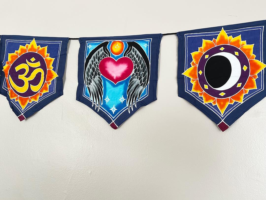 Batik Dyed Flags With Life Symbols - Etsy