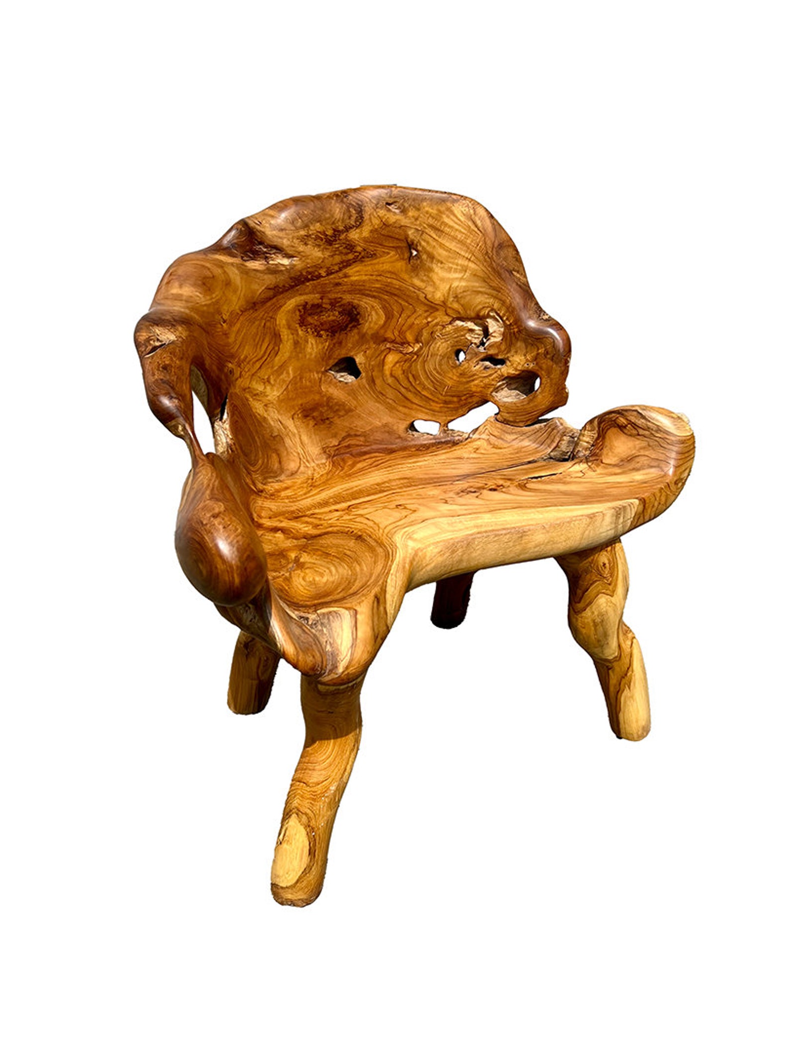 Organic Shape Teak Accent Chair From Asia-teak - Etsy