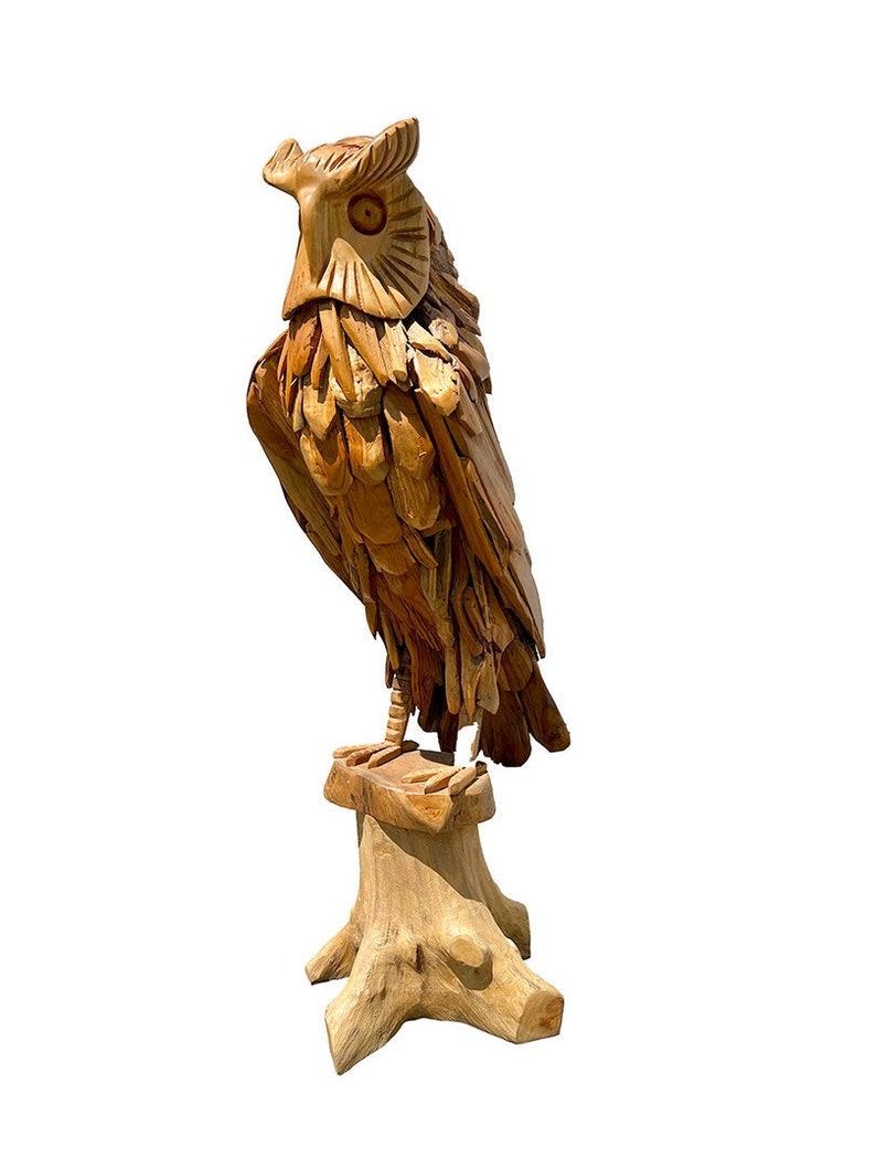 Large Teak Owl Garden Statue for Garden or Home - Etsy