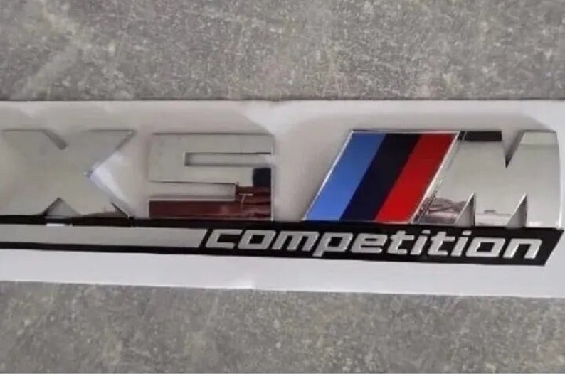 BMW F95 X5M Competition Schriftzug Sliber Logo Emblem Badge Black - Etsy