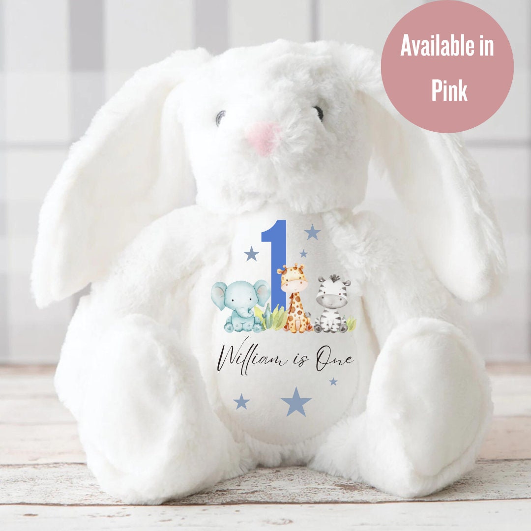 Personalised First Birthday Bunny Teddy - 1st Birthday Gifts - First ...