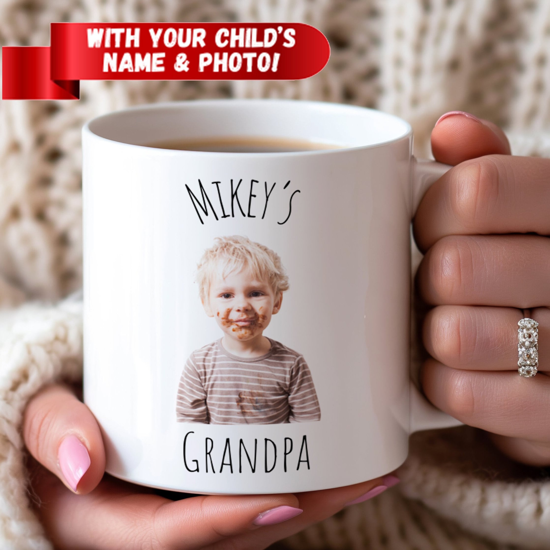 Baby Picture Mug Grandpa, Custom Coffee Mug, Personalized Coffee Mug ...