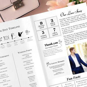 Wedding Newspaper Editable Program in Canva, Folded Large Newspaper ...