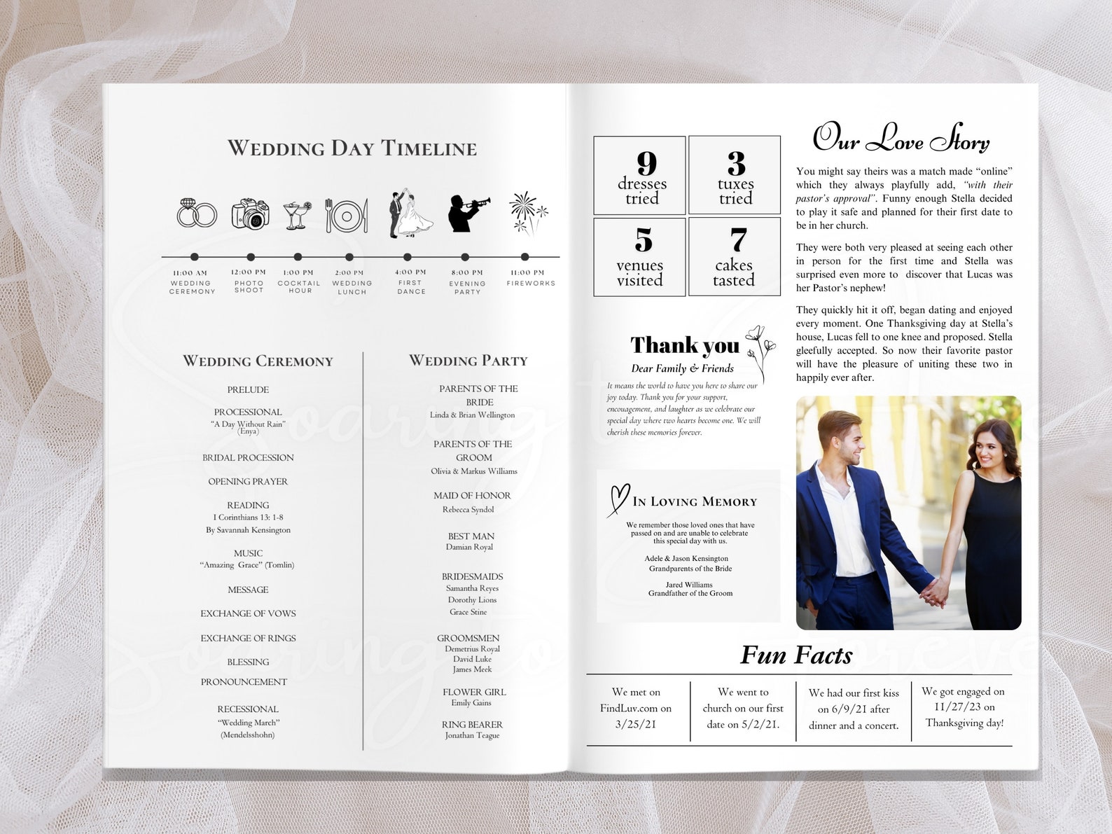 Wedding Newspaper Editable Program in Canva, Folded Large Newspaper ...