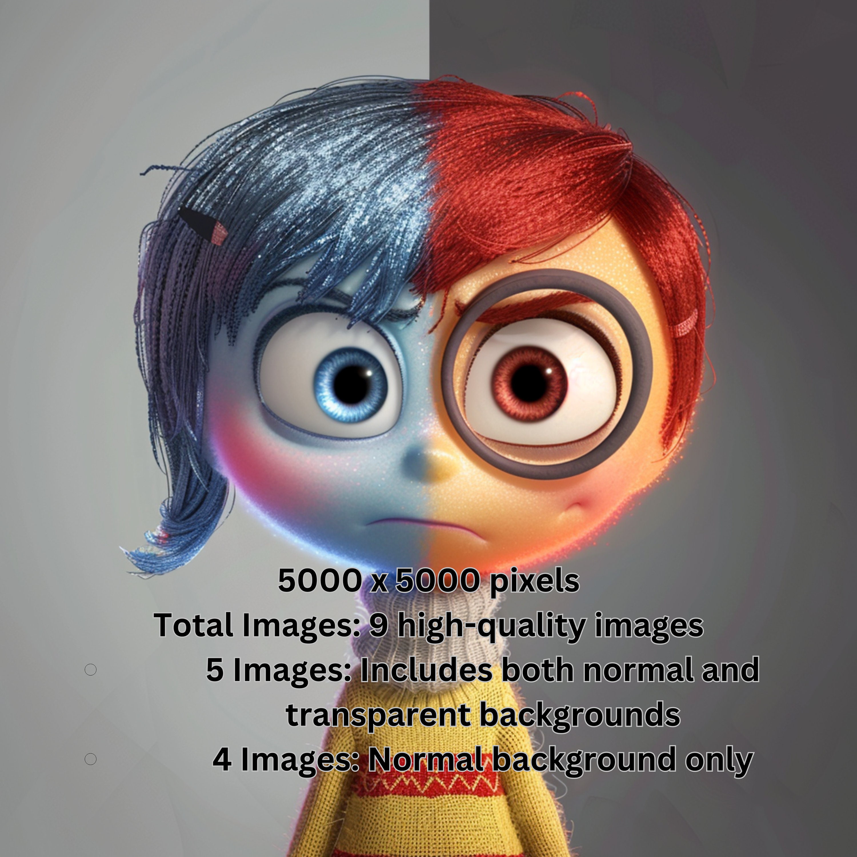 Inside Out-inspired Digital Art Bundle 5000 X 5000 Pixels 9 High ...