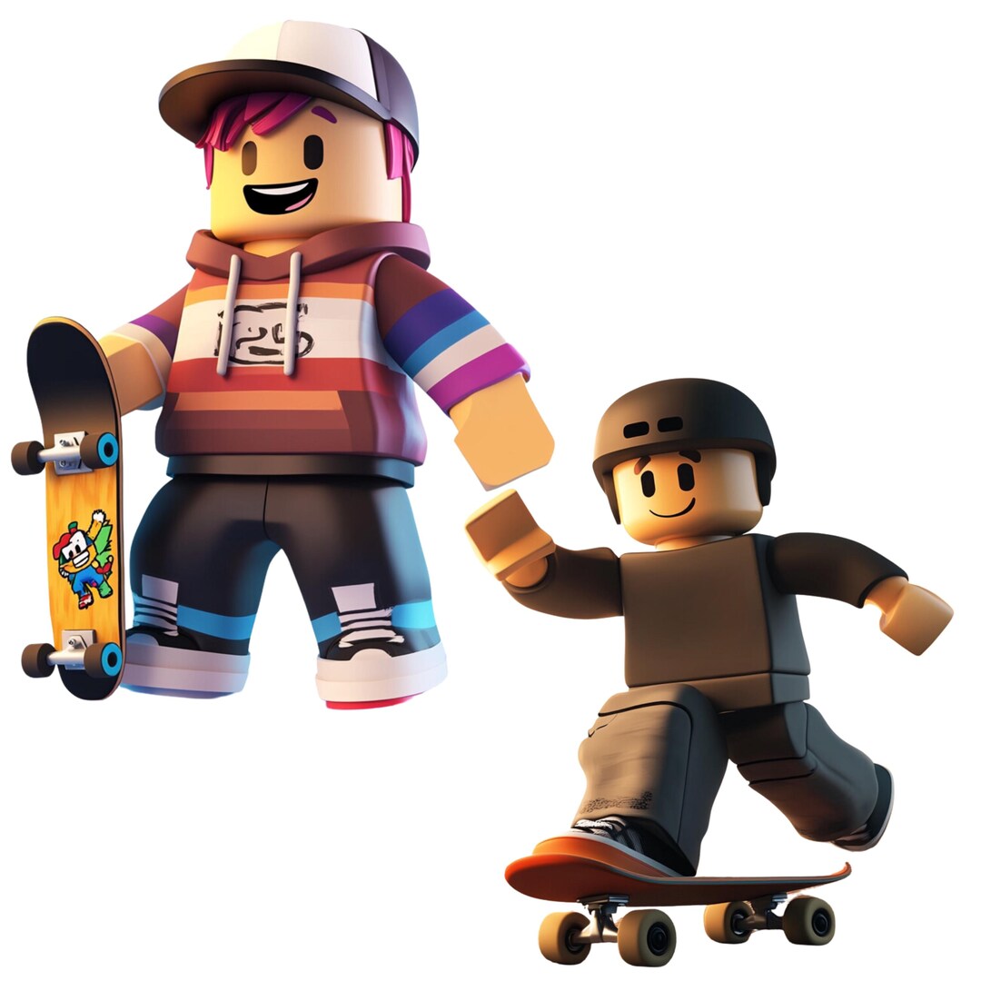 10 Blocky Avatar Blocky Skate Character Boys Robots, Party, Birthday ...