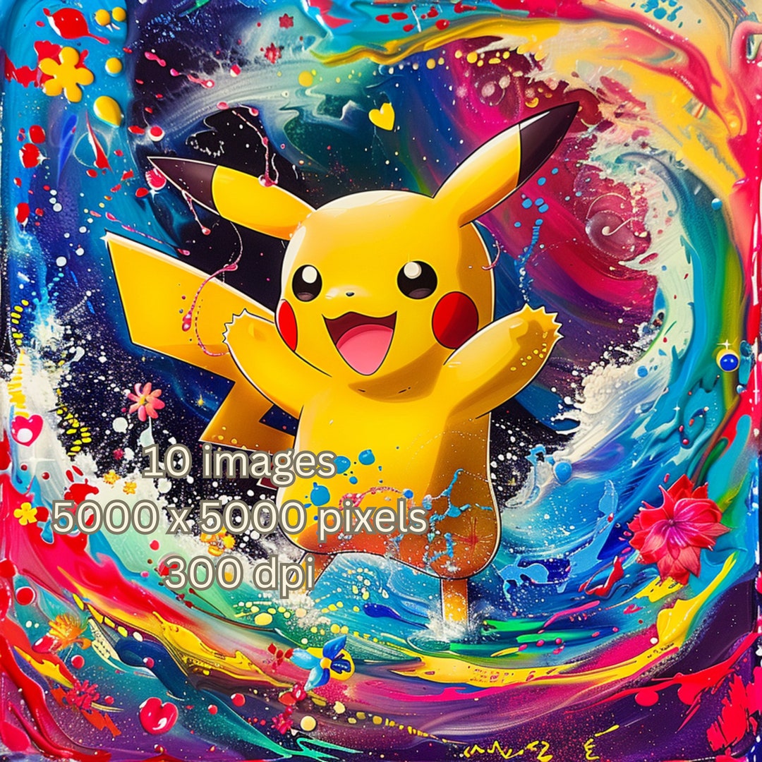 Pikachu Splash Watercolor Wave Images 10 High-resolution Pngs 90 Free ...