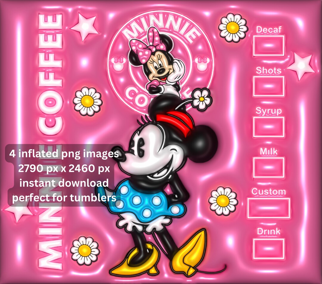 Sassy Minnie Mouse Inflated Effect Tumbler Art Bundle 4 High-resolution ...